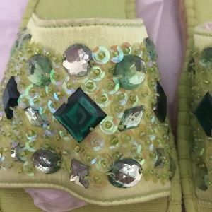 Kamosa | Shoes | Kamosa Made In Spain Green Crystals Pailletes | Poshmark